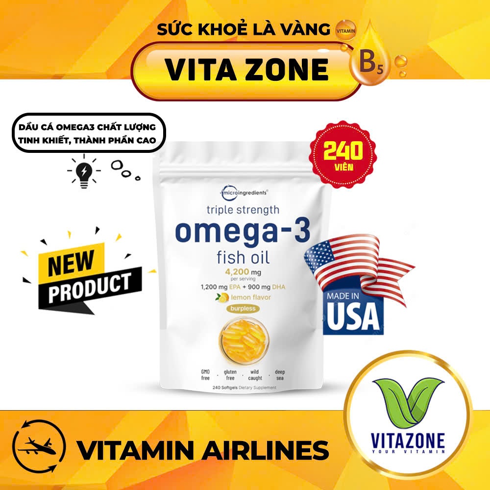 Micro Ingredients Omega 3 Fish Oil Pills High Content 3500mg Super ...