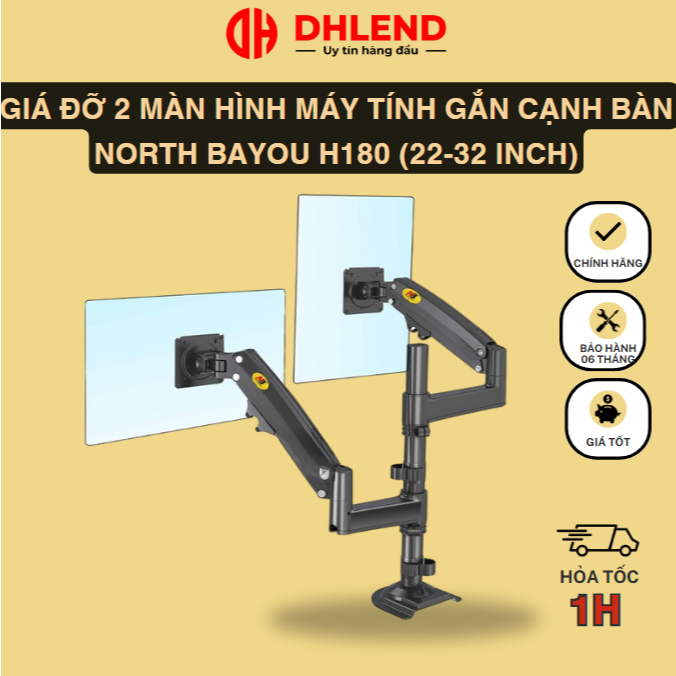 North Bayou H180 table-mounted computer monitor stand (22-32 inches ...