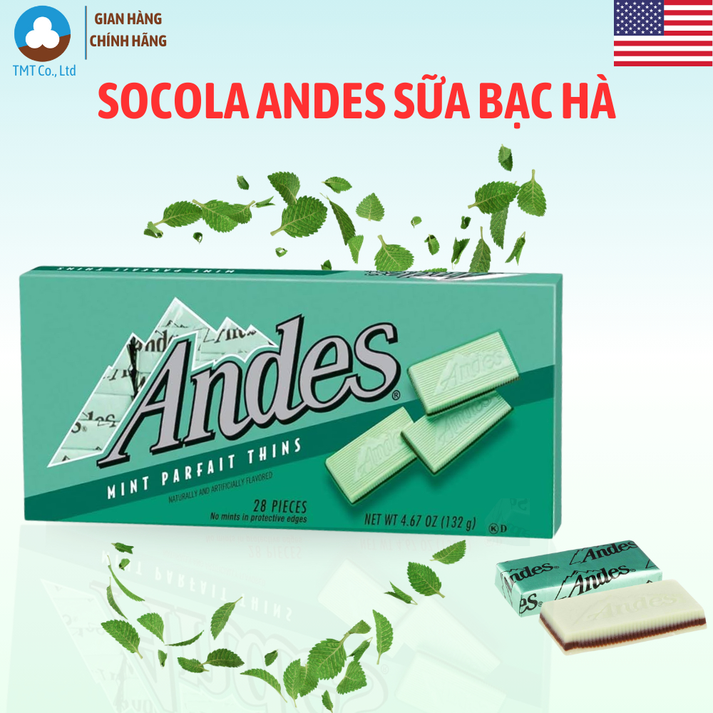 Andes chocolate candy mint milk flavor 132g Date 2026 | Shopee Malaysia