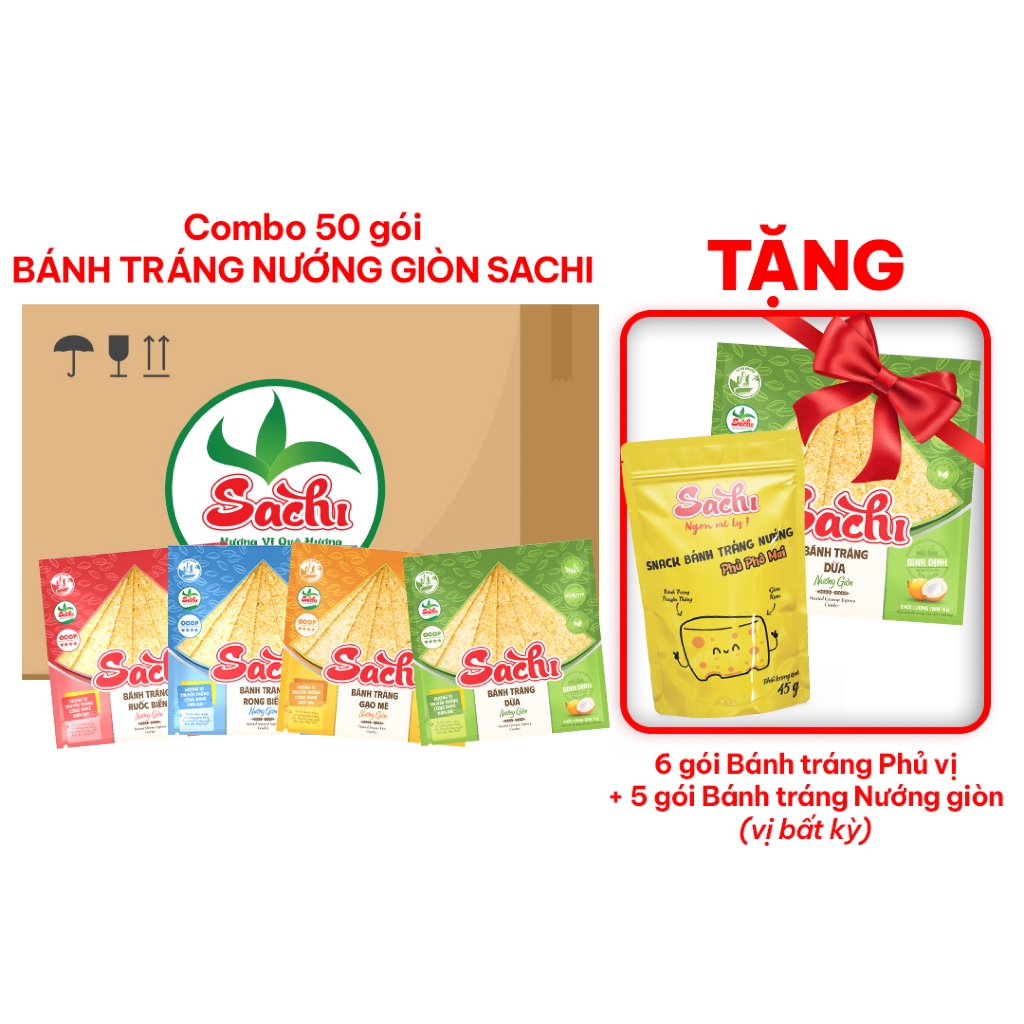 [BOX Of 50 CRISPY GRILLED PACKAGES] Sachi Rice Paper with Sesame Rice ...