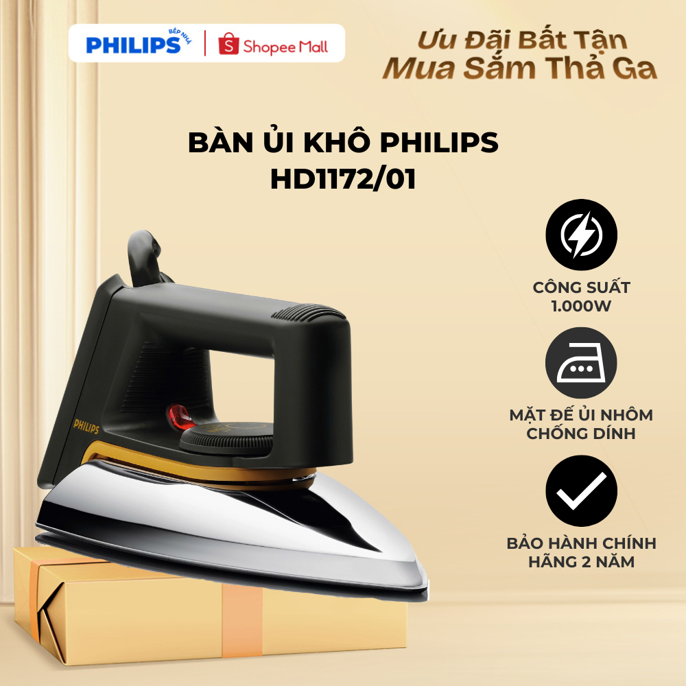Philips HD1172/01 iron (1m9 cord - 1000W) Aluminum soleplate, control ...