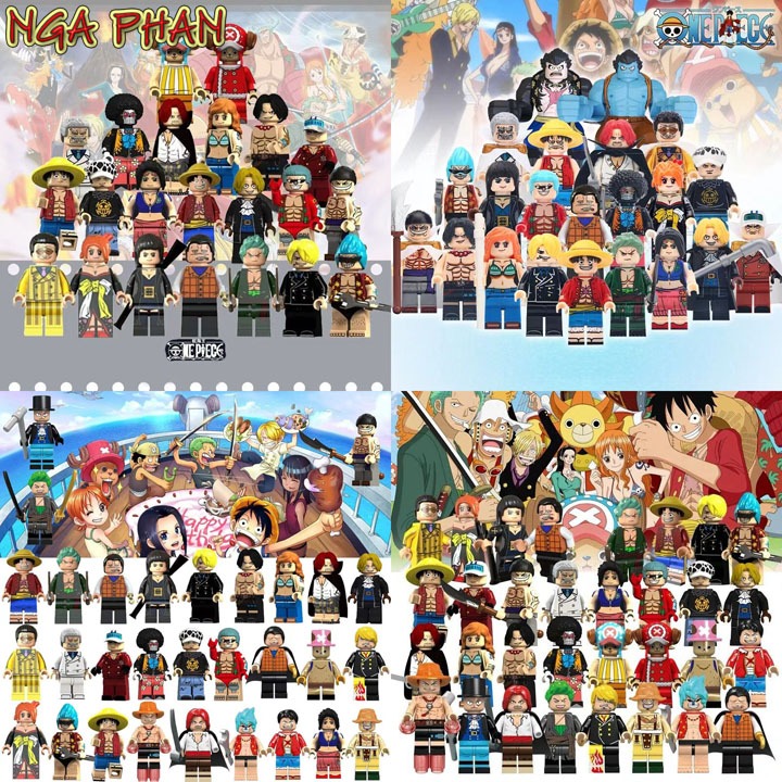 Minifigures One Piece Pirate Island Characters with Cartoon Comics MOC ...
