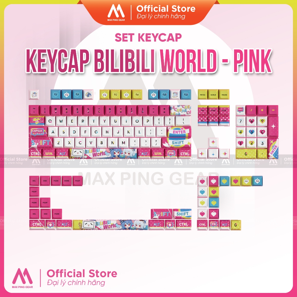 [FIRE] Bilibili World Keycap Set - Pink (JDA Profile | Pbt Dye-sub ...