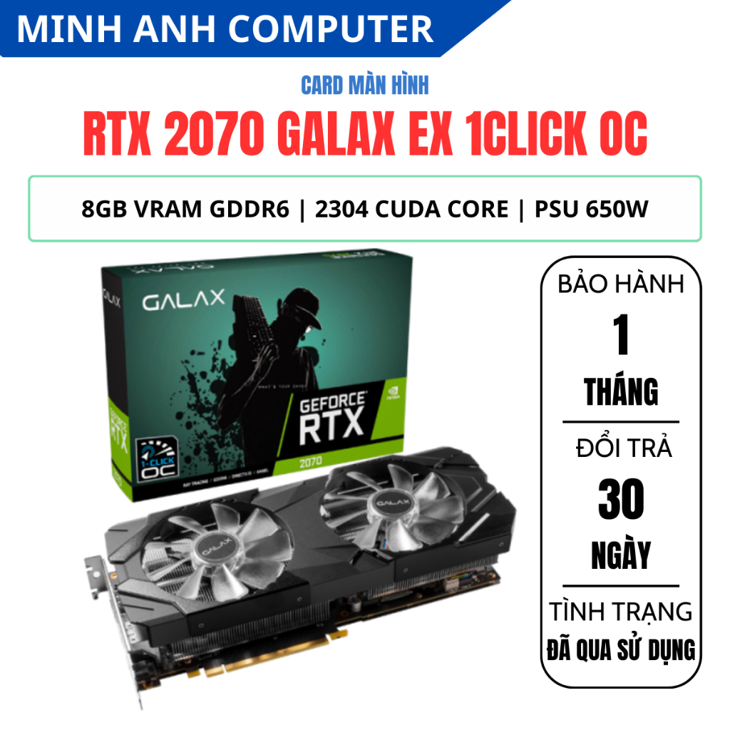 GALAX GeForce RTX 2070 2070S EX 1-Click OC 8GB GDDR6 Video Card - AAA ...