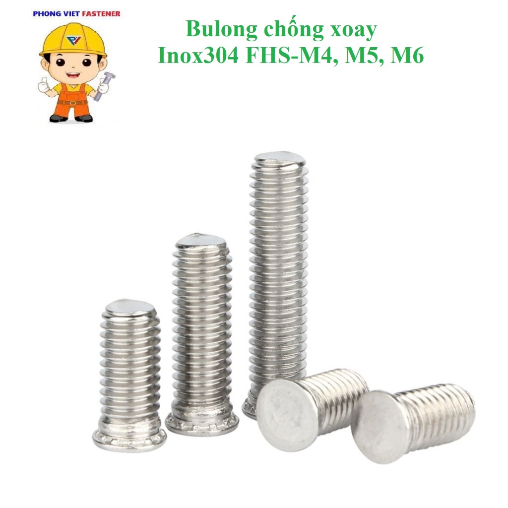 (inox304) 10 pieces M4,M5,M6 closed rivets, 304 stainless steel anti-rotation screws FHS M4-M6 ...