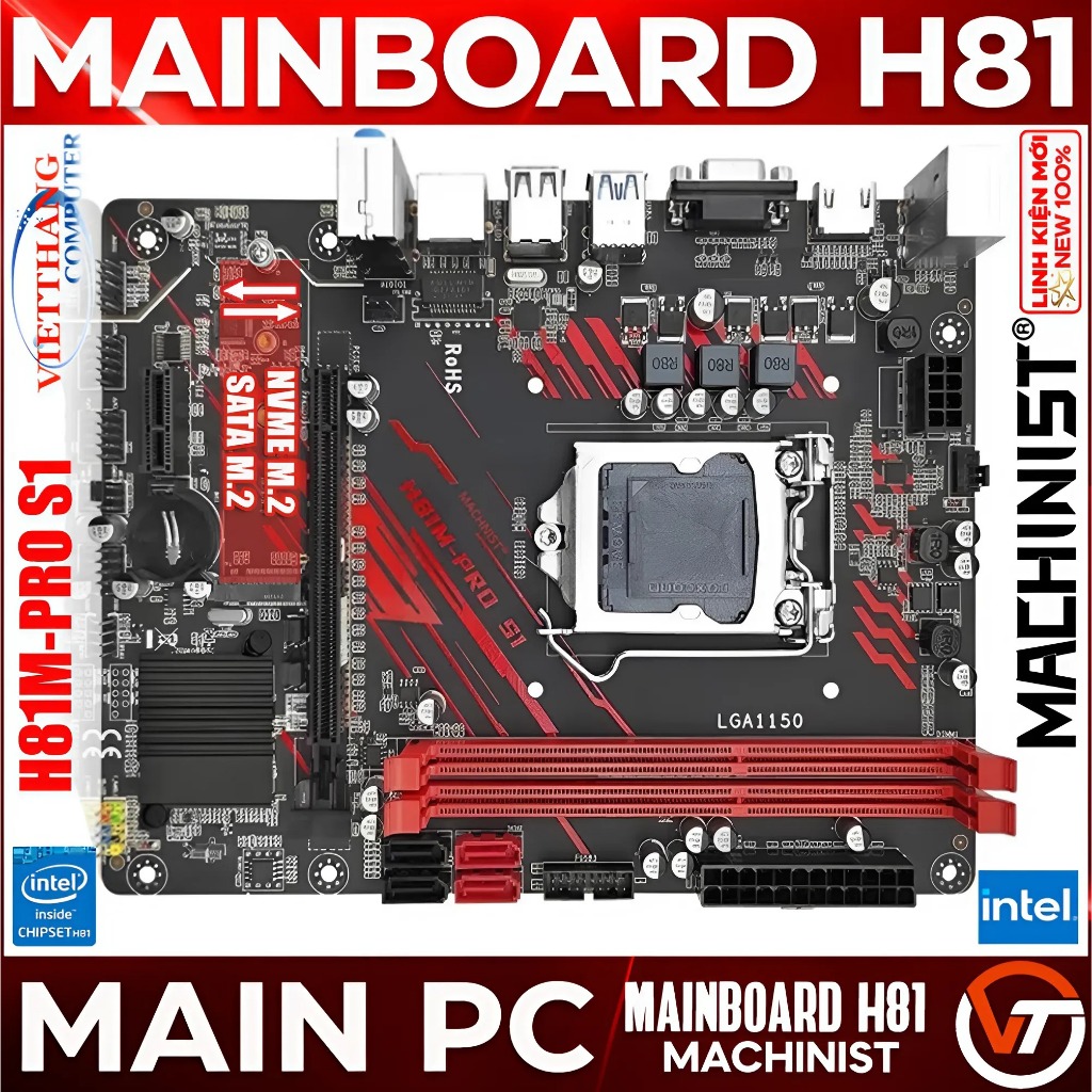 Mainboard H81 Machinist H81M-PRO S1 Can run M2 SSD.Nvme Chinese ...