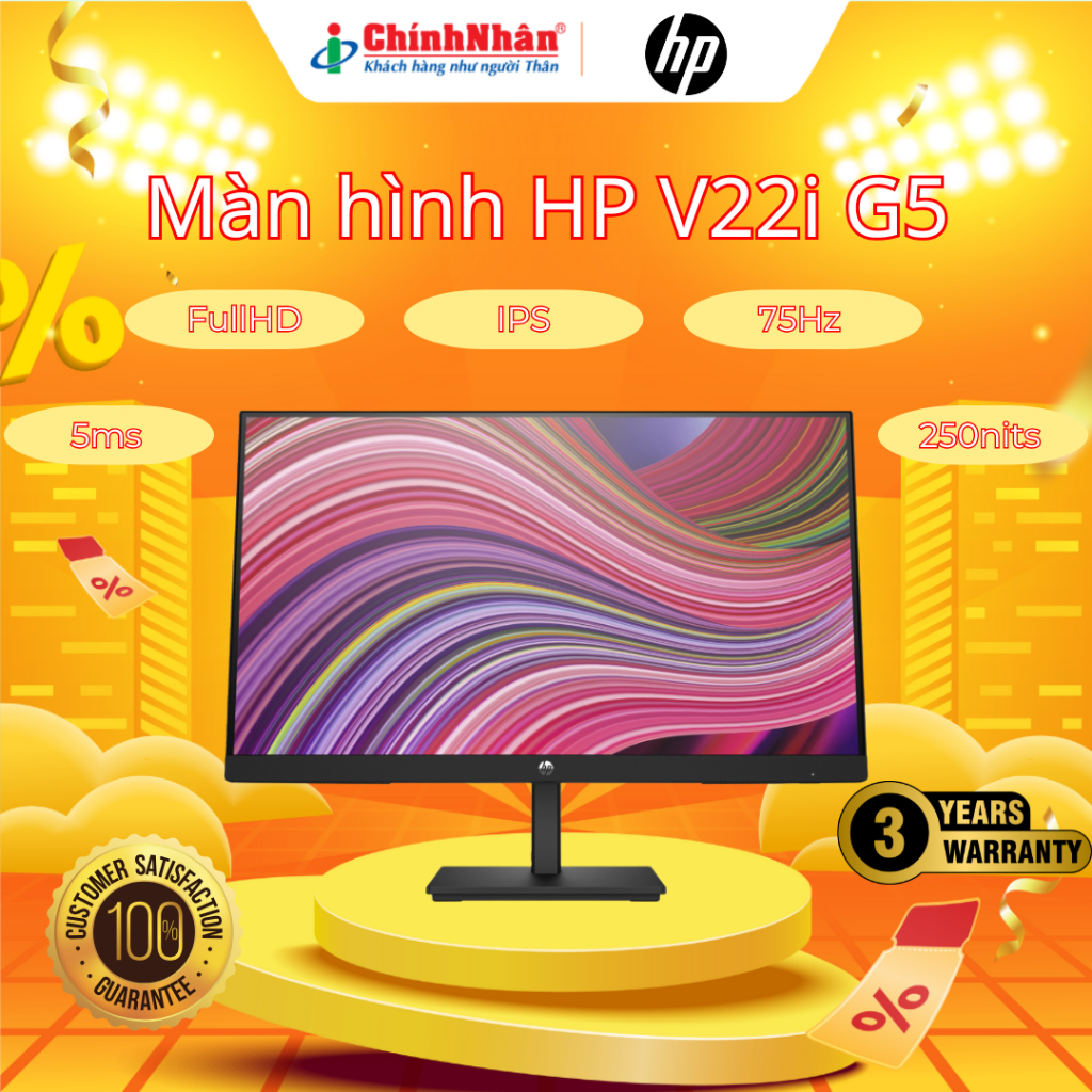 HP V22i G5 Full HD monitor IPS panel 75hz 5ms optimal for genuine work ...