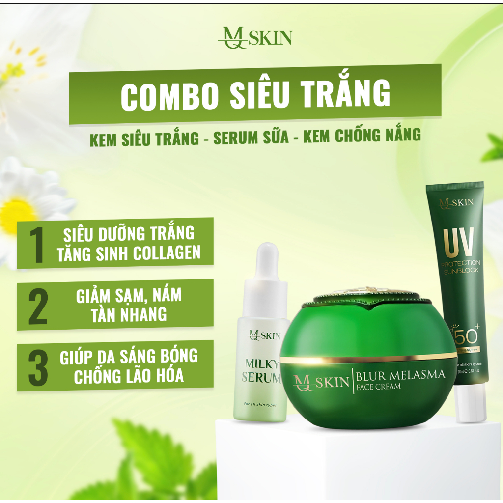 VIP Combo - Super White Cream - Sunscreen 20ml - Milk Serum 10ml ...