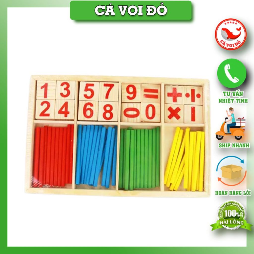 Math stick set with numbers and wooden calculations/box of wooden ...