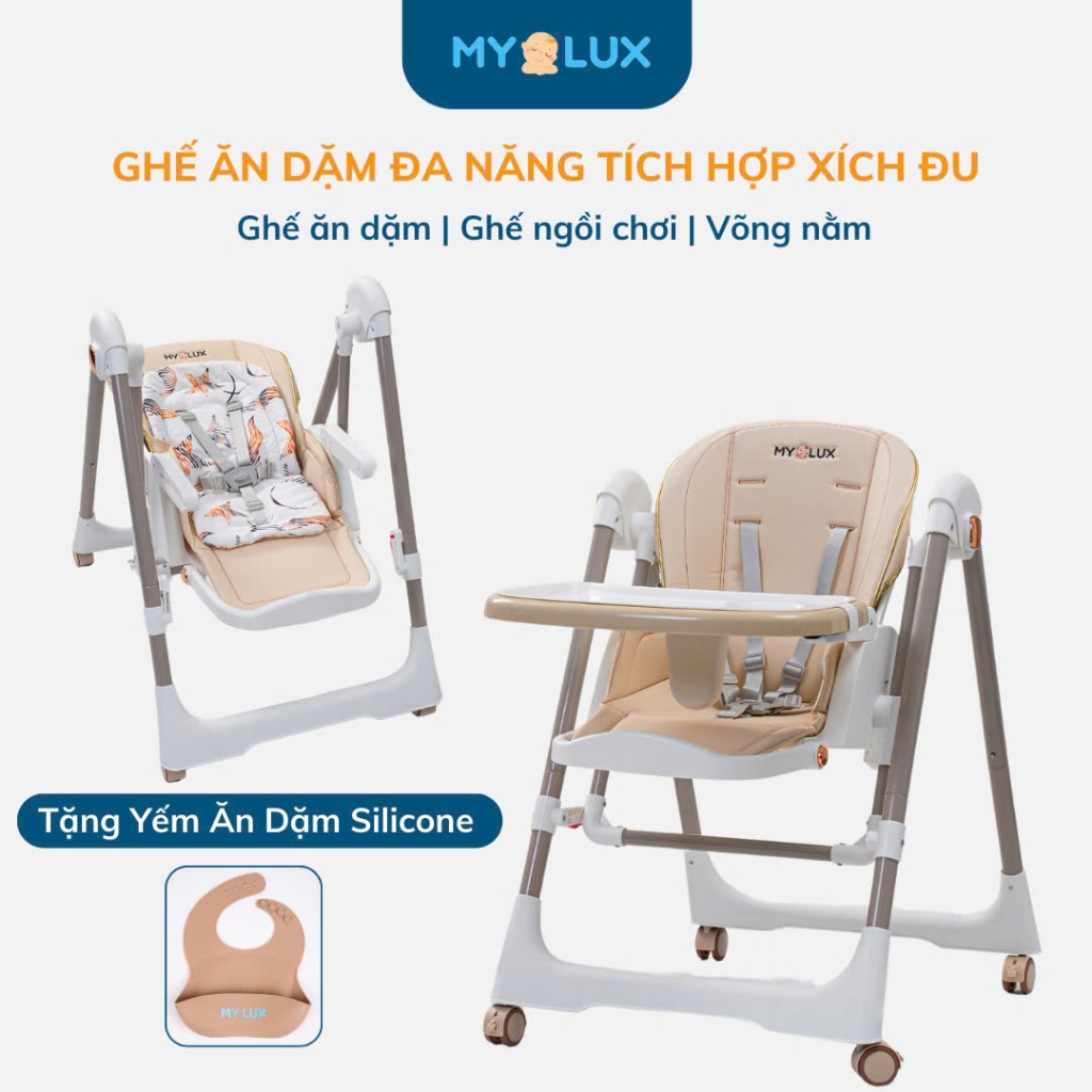 MYLUX Multifunctional High Chair with Integrated Swing, 7-level ...