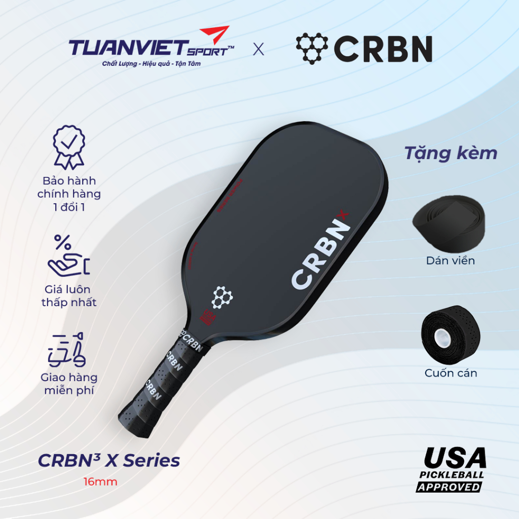 Genuine CRBN 3X Pickleball Racket (14mm - 16mm) | Shopee Malaysia