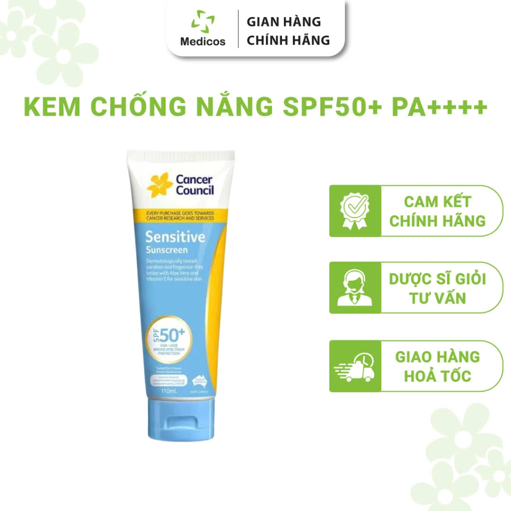 Cancer Council Sensitive Sunscreen SPF50+ PA++++ (110ml) – Specialized ...