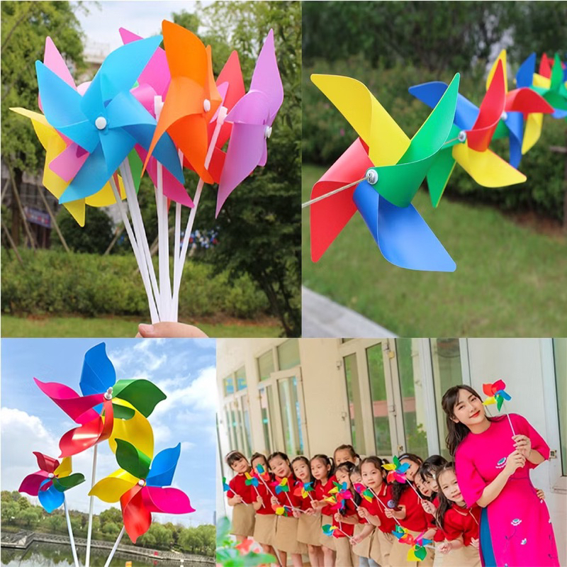 Multi-colored plastic pinwheels, 4-bladed, 5-bladed pinwheels to ...