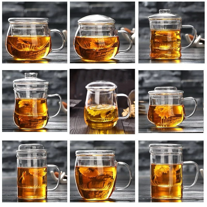 Glass cup with filter, personal tea filter cup, high heat resistant ...