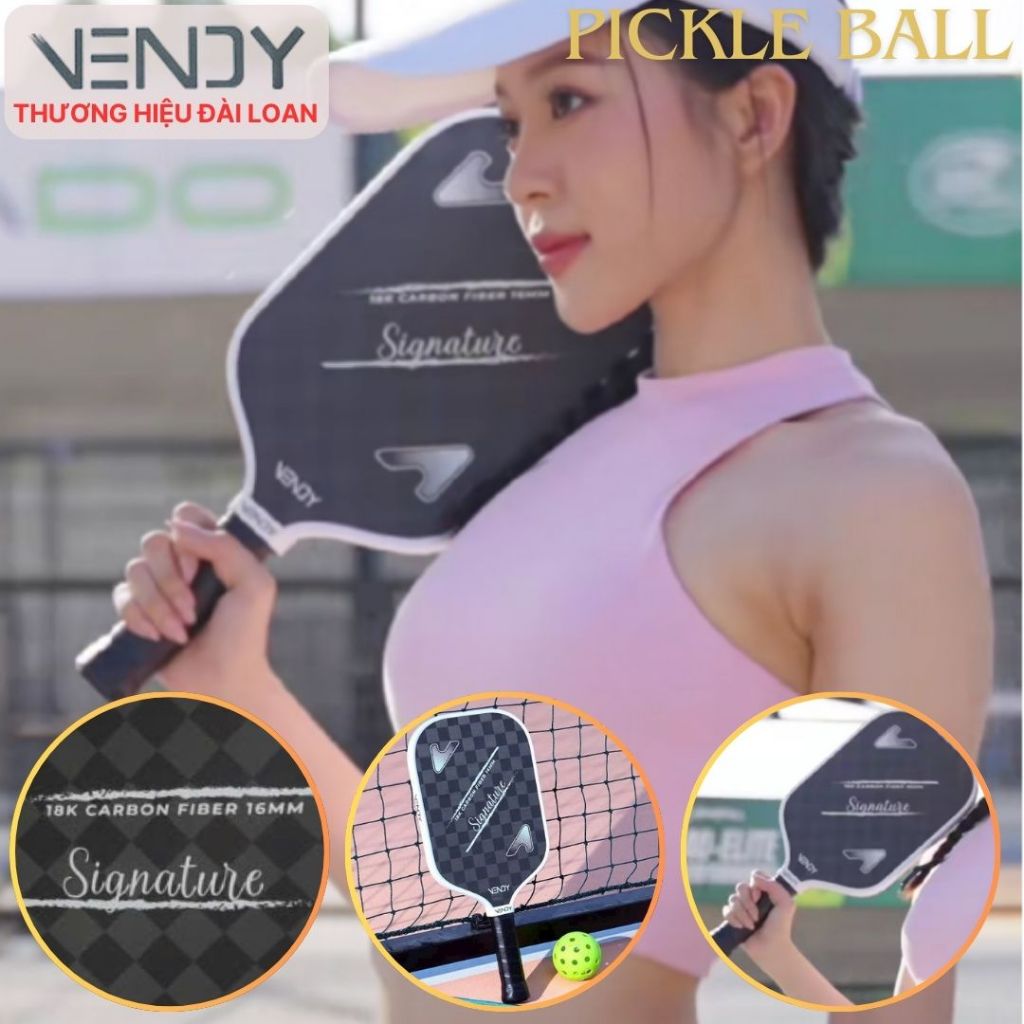 Vendy Signature Carbon Fiber Pickleball Racket 16mm - Genuine Product (1 Piece) | Shopee Malaysia