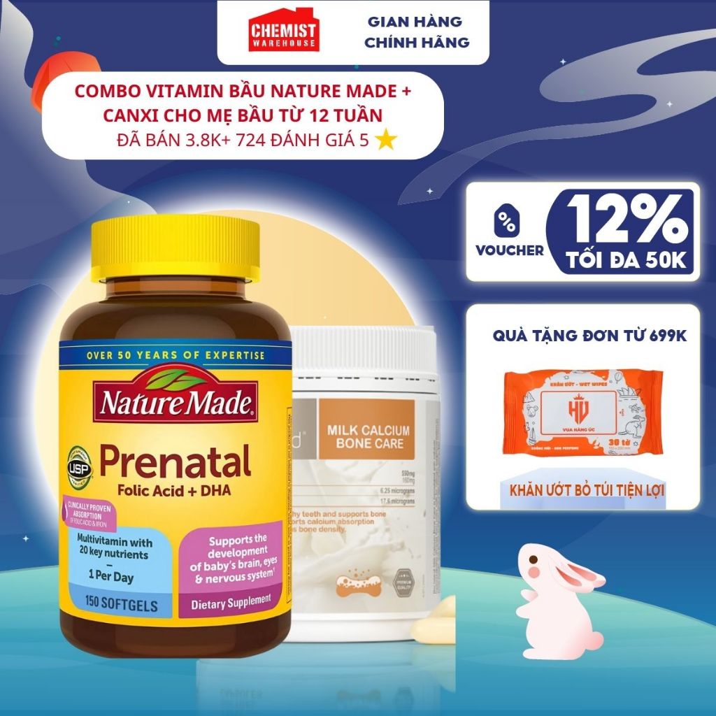 Prenatal Nature Made Prenatal vitamin Combo, Bioisland calcium for ...