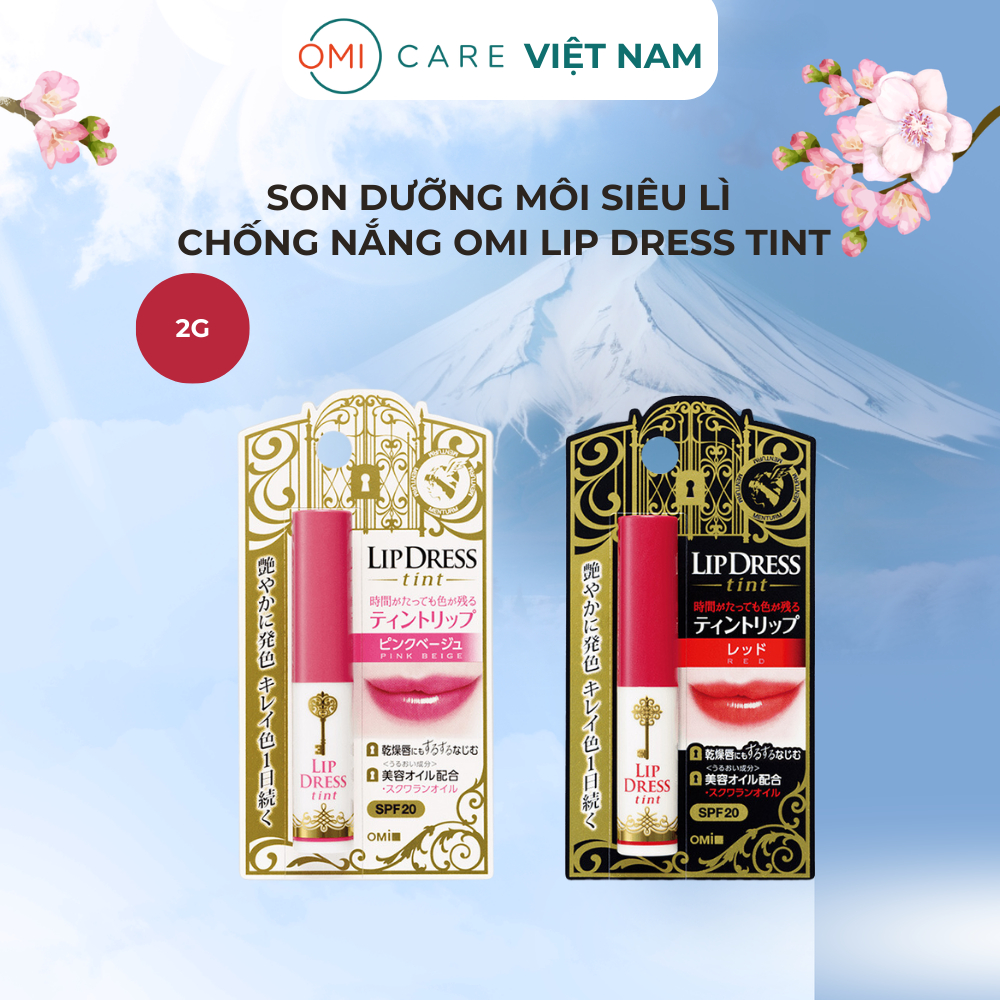Omi Lip Dress Tint Japanese Sunscreen Super Matte Lip Balm (2g/tube ...