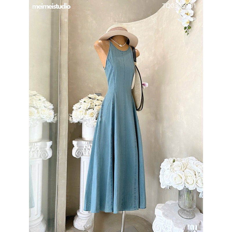 DENIM DRESS - LIGHT COLOR DENIM DRESS WITH STRAIGHT FORM (Original ...