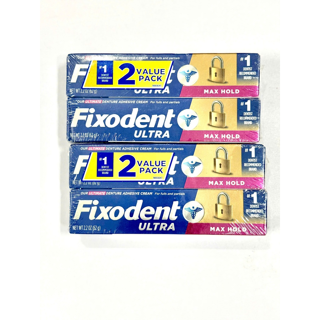 Fixodent Ultra Max Hold denture adhesive 62g keeps it in place all day ...