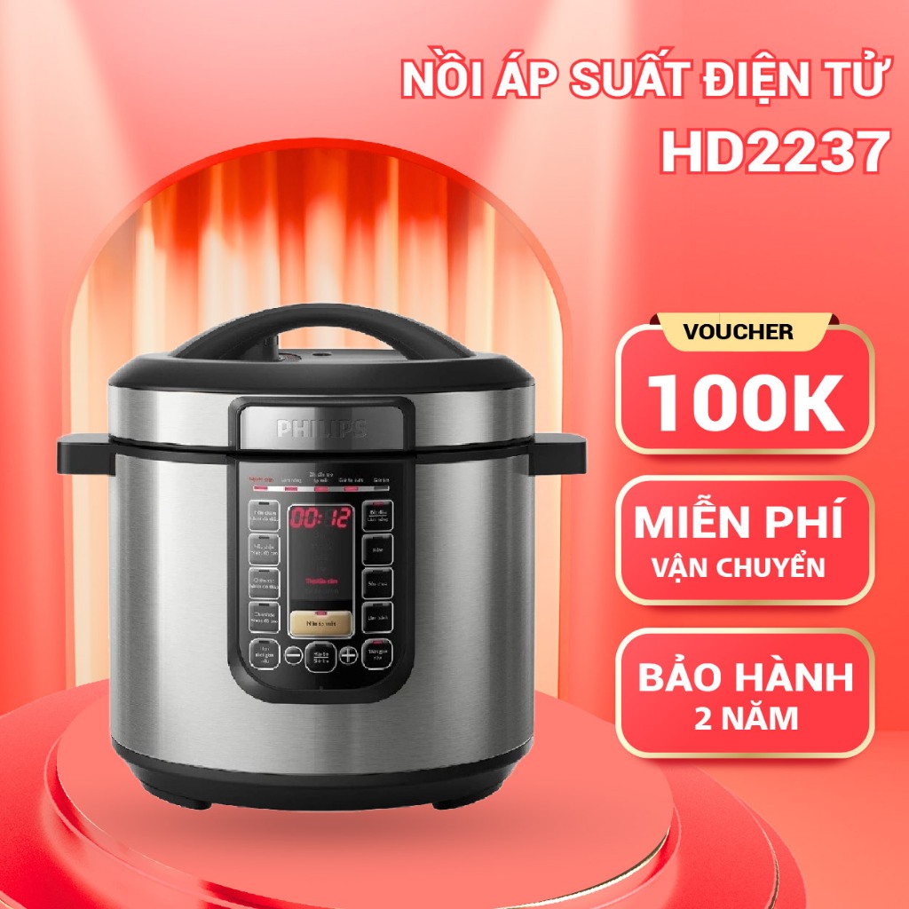 Philips HD2237 6L - 1300W electronic pressure cooker, diverse cooking ...