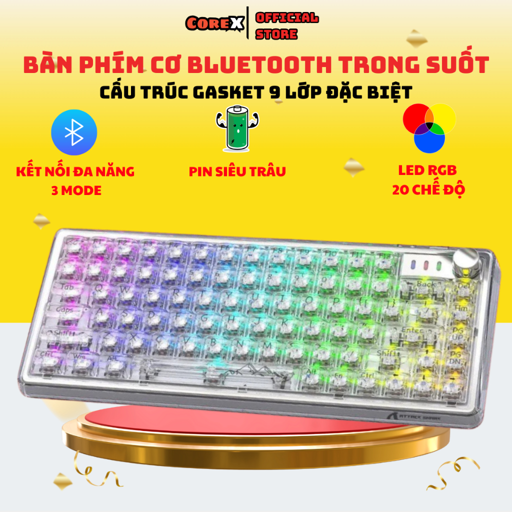 K75 PRO Esport Transparent Wireless Bluetooth Mechanical Keyboard ...