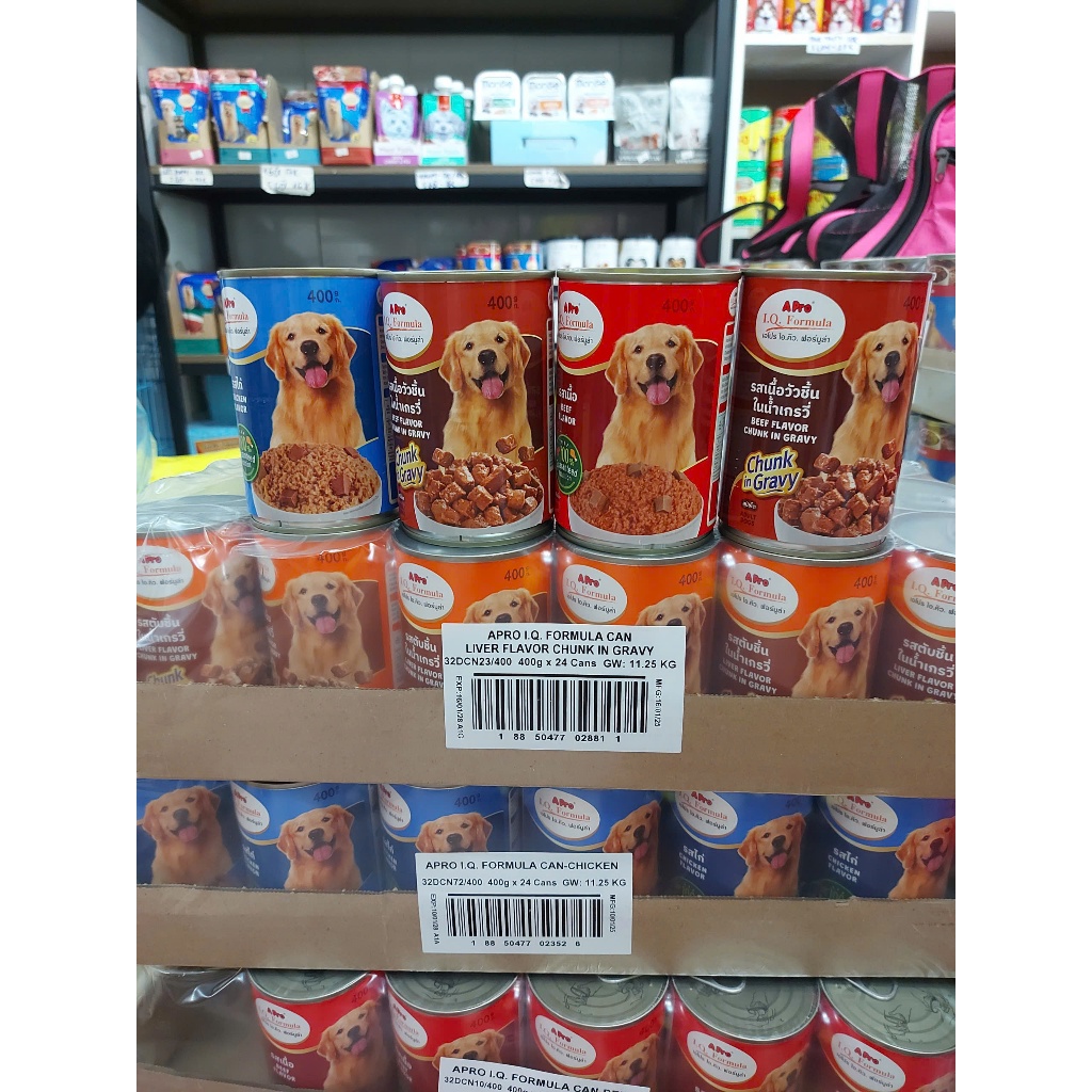 [Box Of 24 cans] Cheap canned Pate for dogs Apro I.Q 400g beef, chicken ...