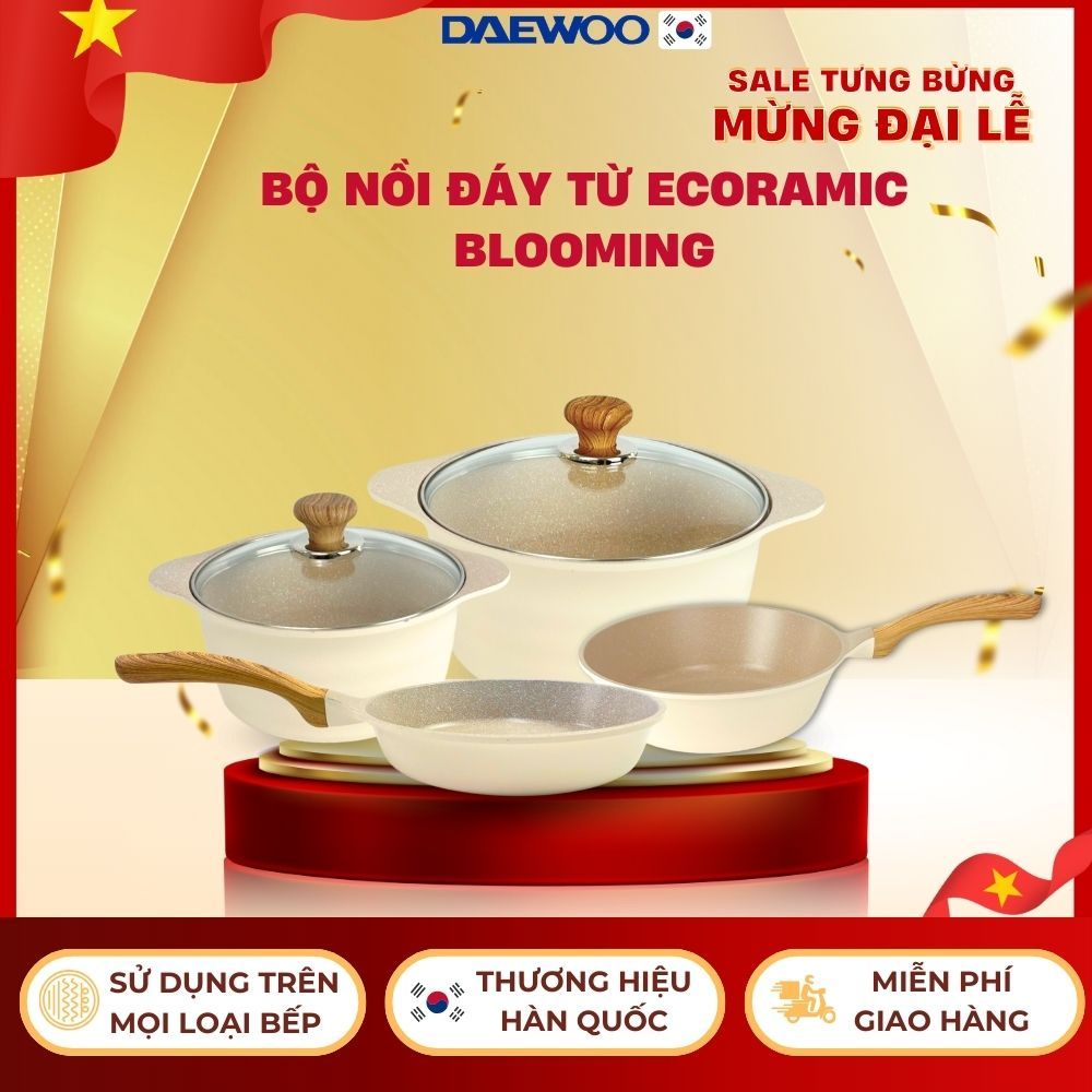 Set of 4 Premium Ecoramic Magnetic Bottom Non-Stick Pots and Pans (20 ...