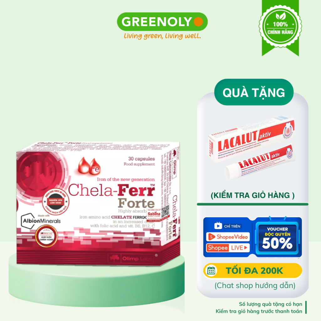Organic Iron Olimp Labs Chela Ferr Bio Complex Helps Reduce the Risk of Iron Deficiency Anemia ...