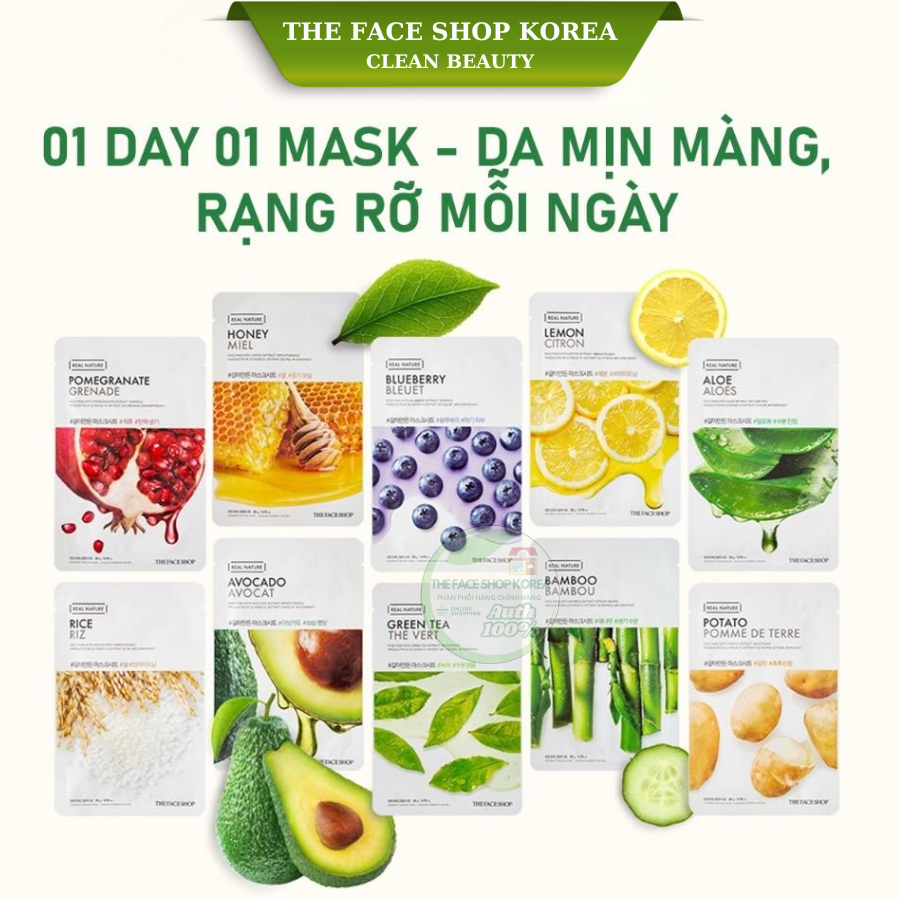 The Face Shop Real Nature Mask Sheet 20g (Mix assorted) | Shopee Malaysia