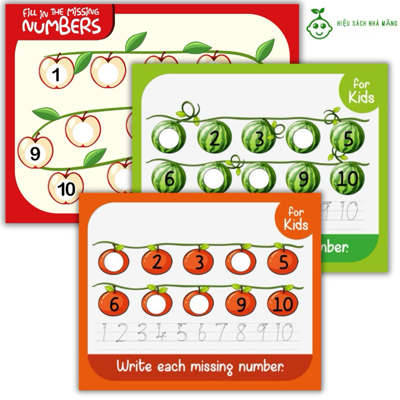 Children write missing numbers, including 5 sheets made from a4 paper ...