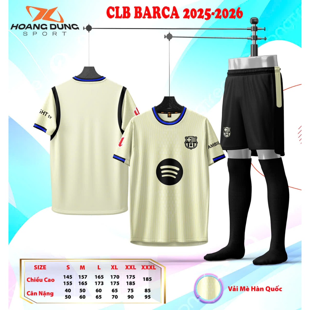 Barca Football Kit Sesame Elastic Cream HD2026 | Shopee Malaysia