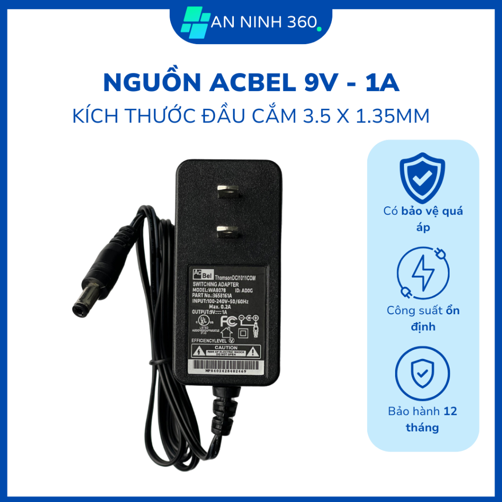 9v 1A AcBel power source with enough capacity for Cameras, TV Boxes and ...