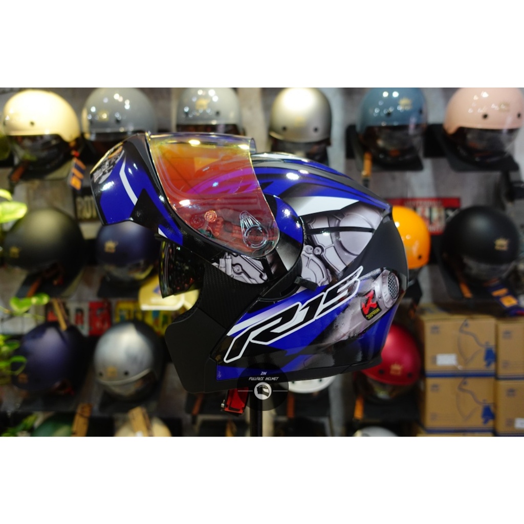 Fullface Royal m179 Helmet (genuine) _ Yamaha R15 blue Helmet 2-glass ...