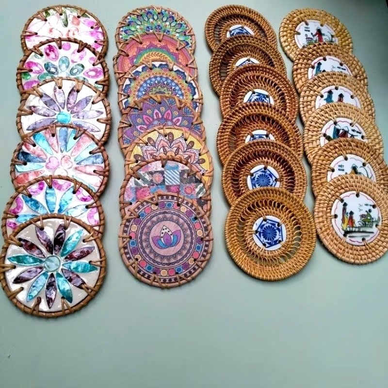 Handmade coasters - Vietnamese handicraft souvenirs Coaster Set ...
