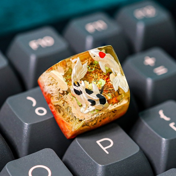 Handmade Koi Fish Keycap – Artisan 1u SA Profile Keycap, Unique ...
