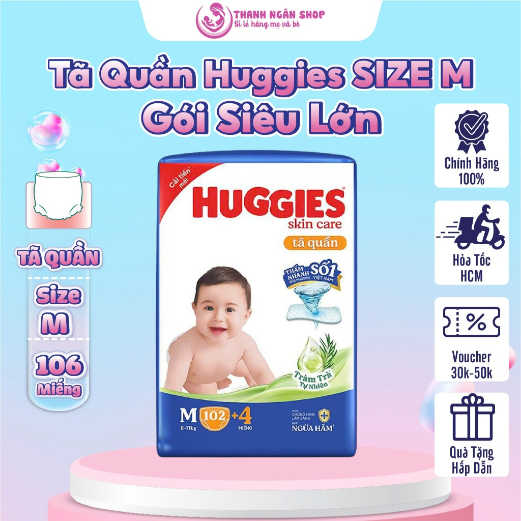 [SUPER Large PACKAGE] Huggies Skincare Natural Tea Tree Diaper Pants ...