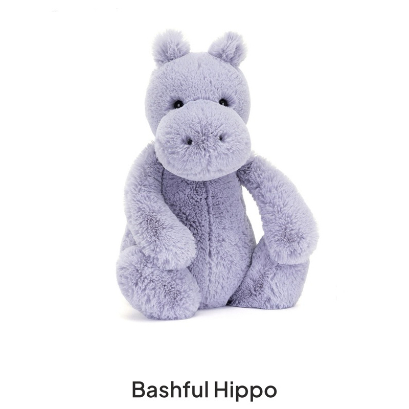 (100% Authentic) Jellycat Bashful Hippo purple Hippo teddy bear new ...