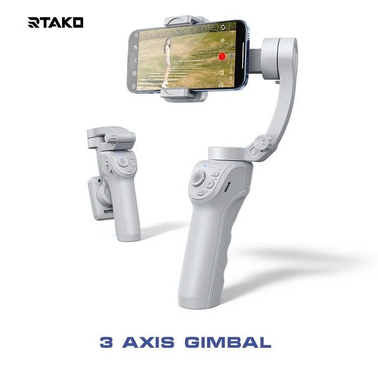 Rtako Three-Axis Gimbal Stabilizer Mini Anti-Shake Handle (3600mAh ...