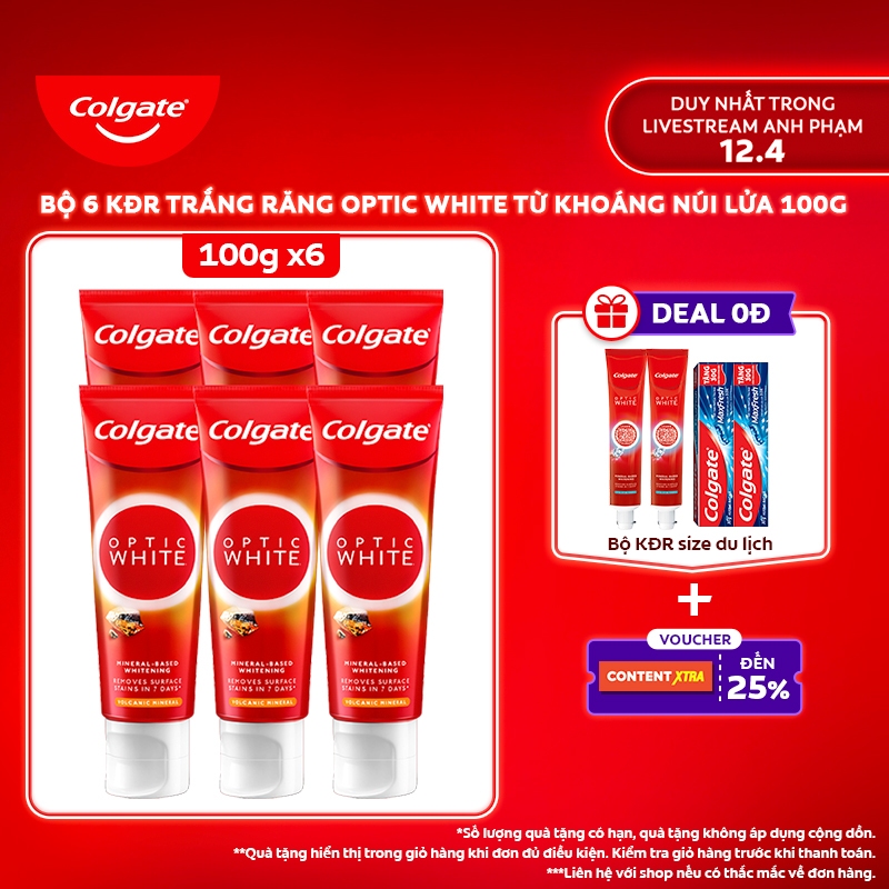 [Anh Pham x Colgate] Set of 6 Colgate Toothpaste Optic White Korean ...