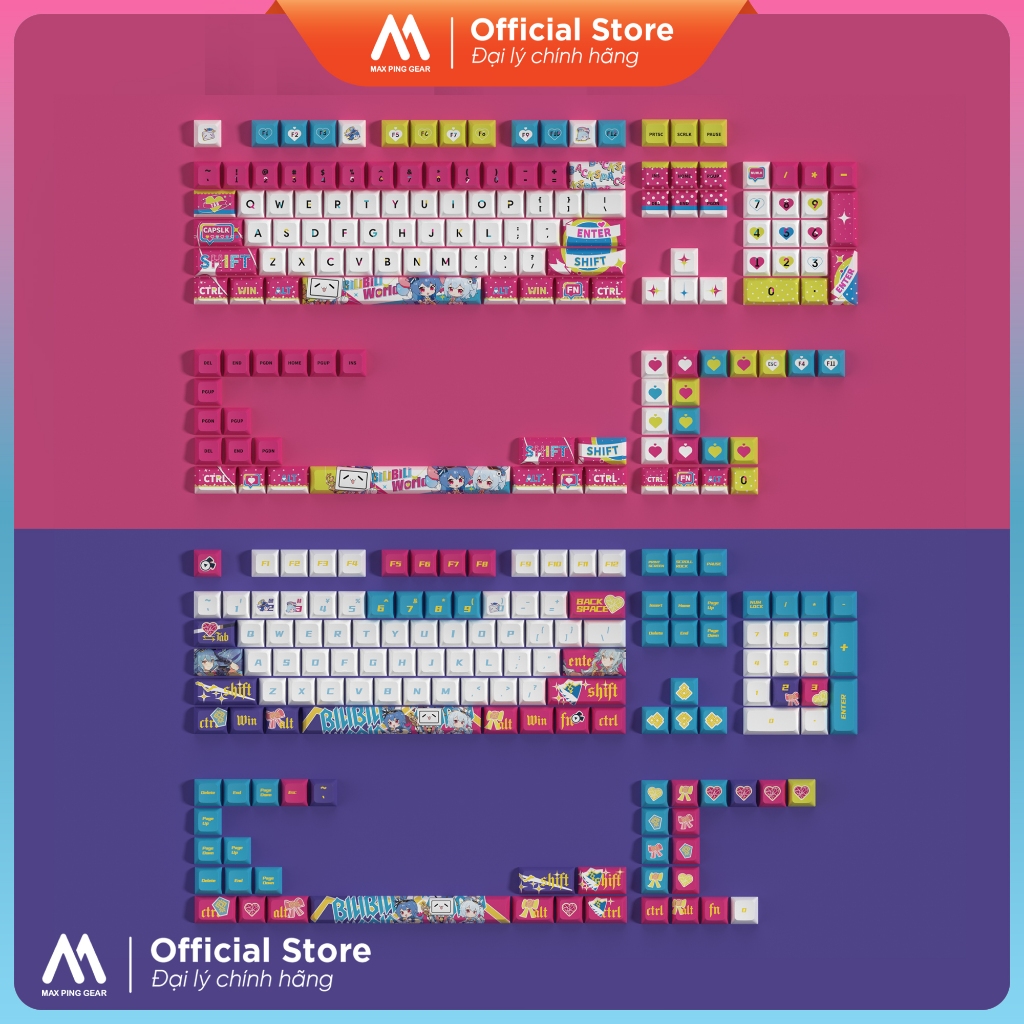 [FIRE] Bilibili World Keycap Set - Blue / Pink (JDA Profile | Pbt Dye ...