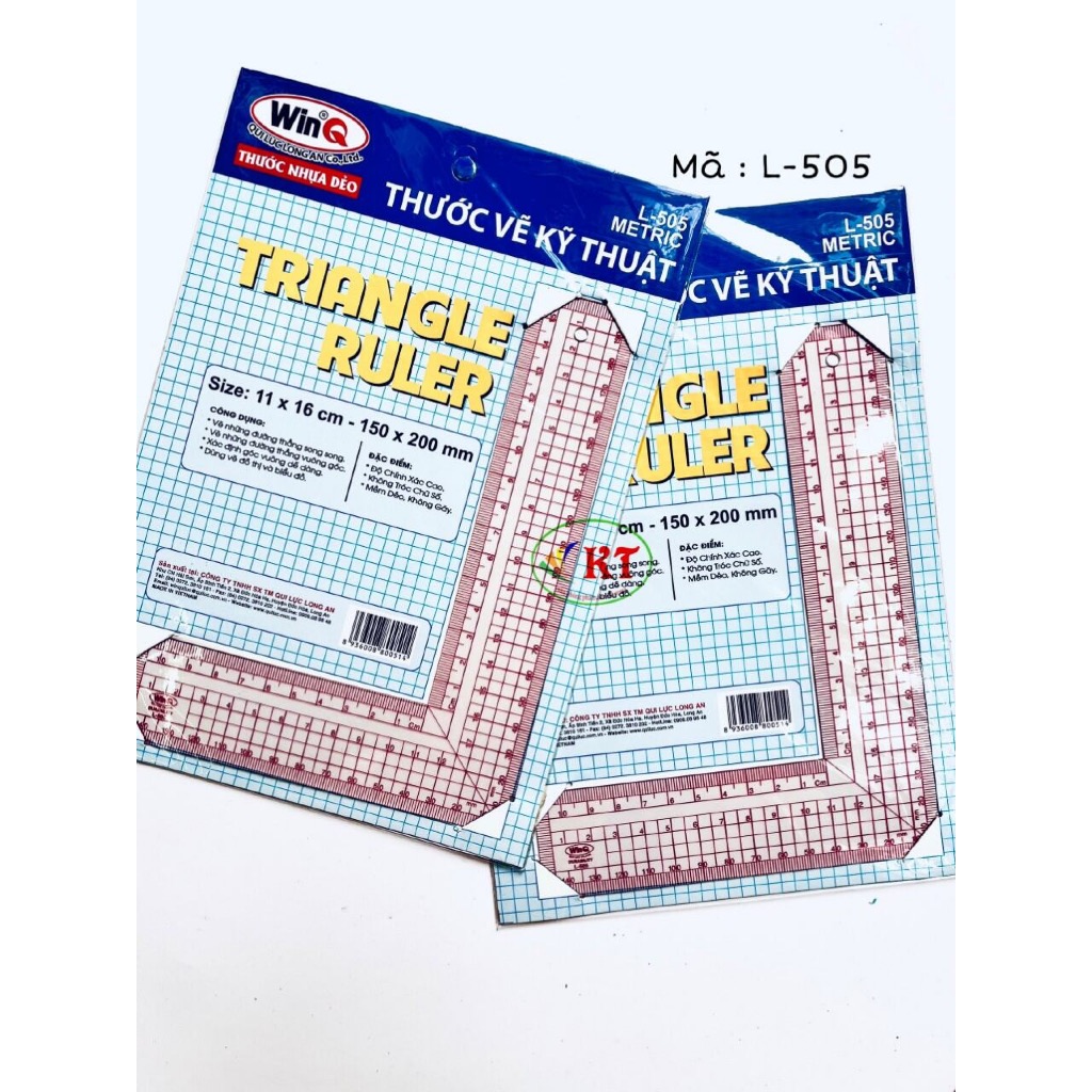 Winq Plastic Ruler Technical Drawing Ruler L-505 Metric - L-shaped ...