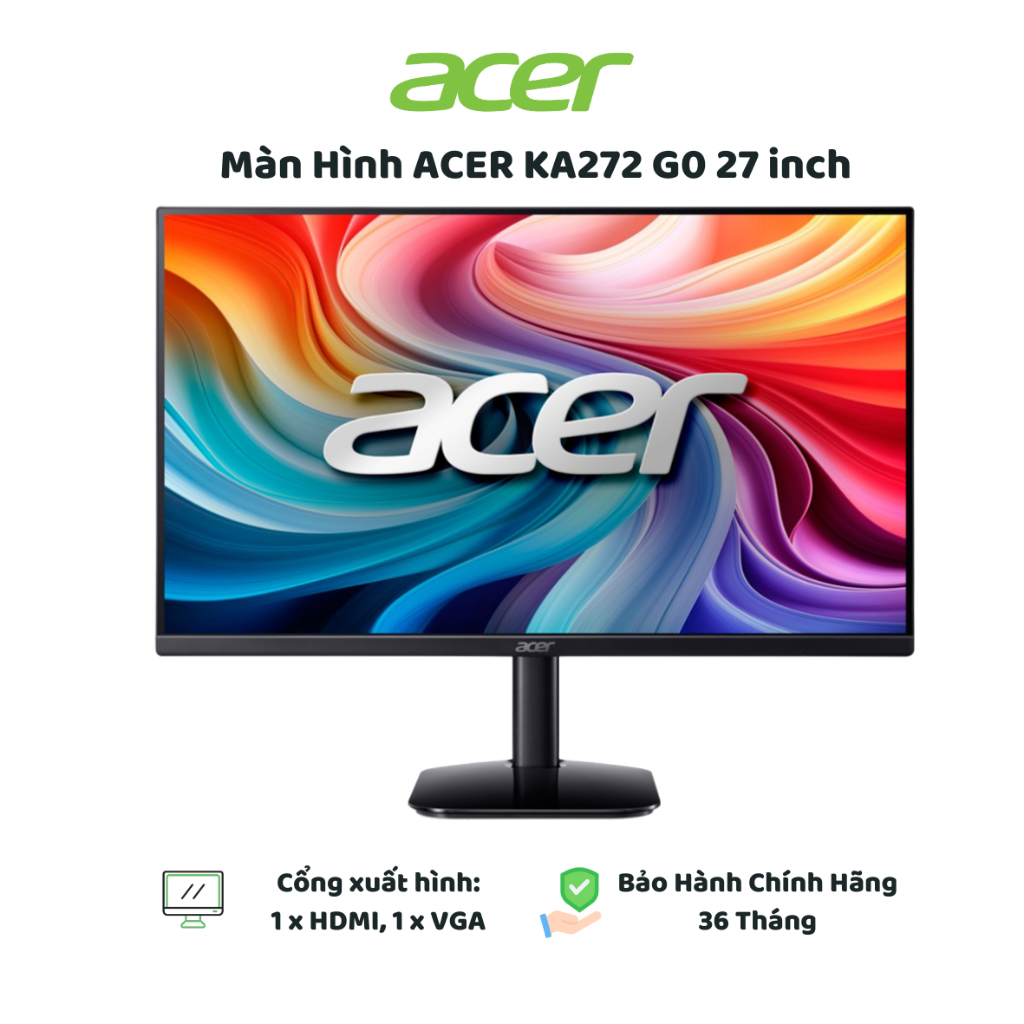 Acer KA272 G0 Computer Monitor 27 Inch Full HD 100Hz IPS - Thin Bezel ...