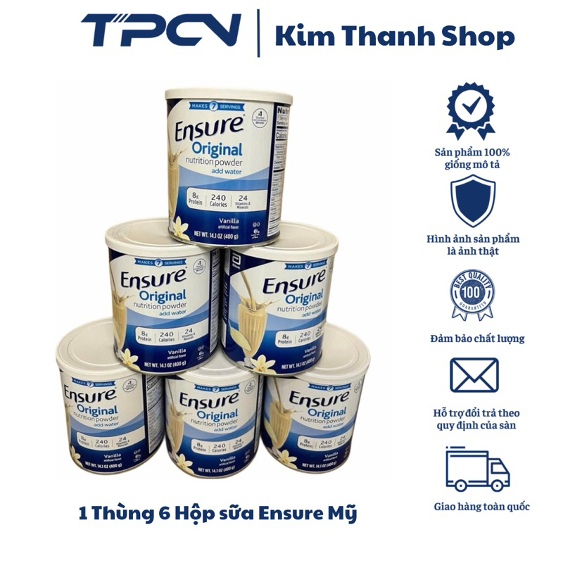 1 Carton of 6 Cans of Ensure Original Nutrition Powder USA vanilla ...