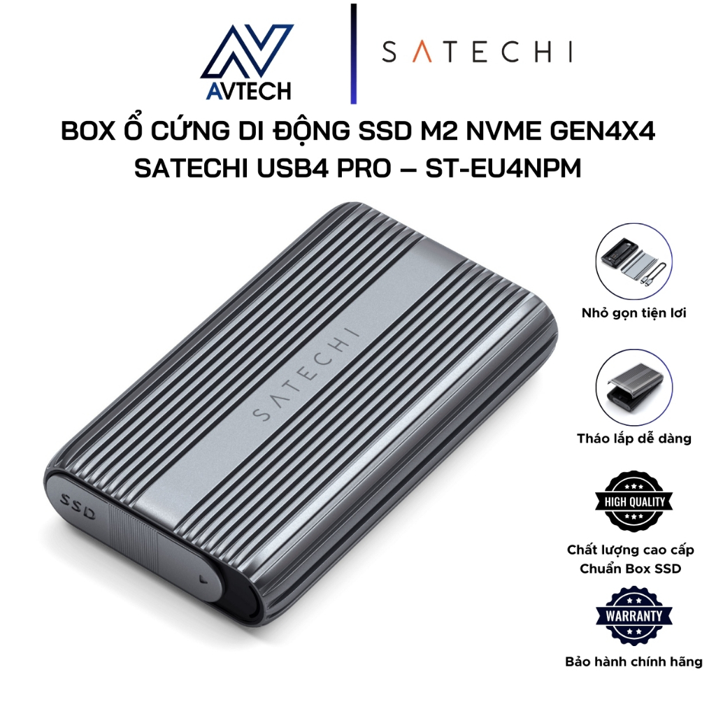 Satechi USB4 PRO M.2 NVMe Gen4x4 SSD Portable Hard Drive Box – ST ...