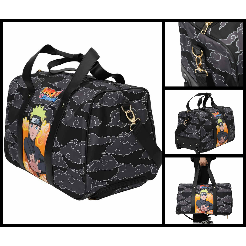 Naruto Shippuden Travel Suitcase Bag with Wheels, Strap, Hidden Handle ...