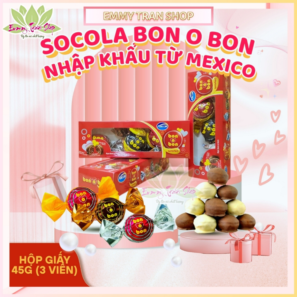 Arcor Bon O Bon Chocolate Candy Paper Box 45g (3 pieces), Imported from ...