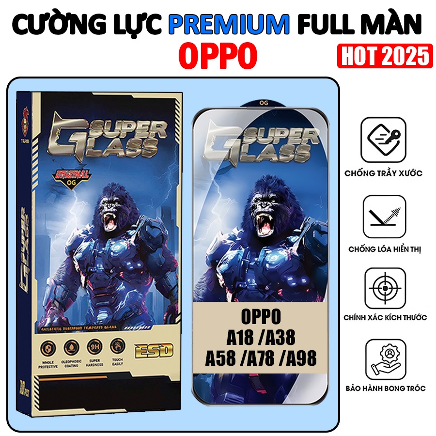 OPPO A18 /A38 /A58 /A78 /A98 5G Tempered Glass full Screen Transparent ...
