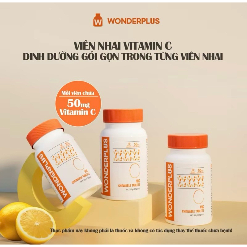 Wonderplus 50mg Vitamin C Supplement Chewable Tablets – Natural Orange ...