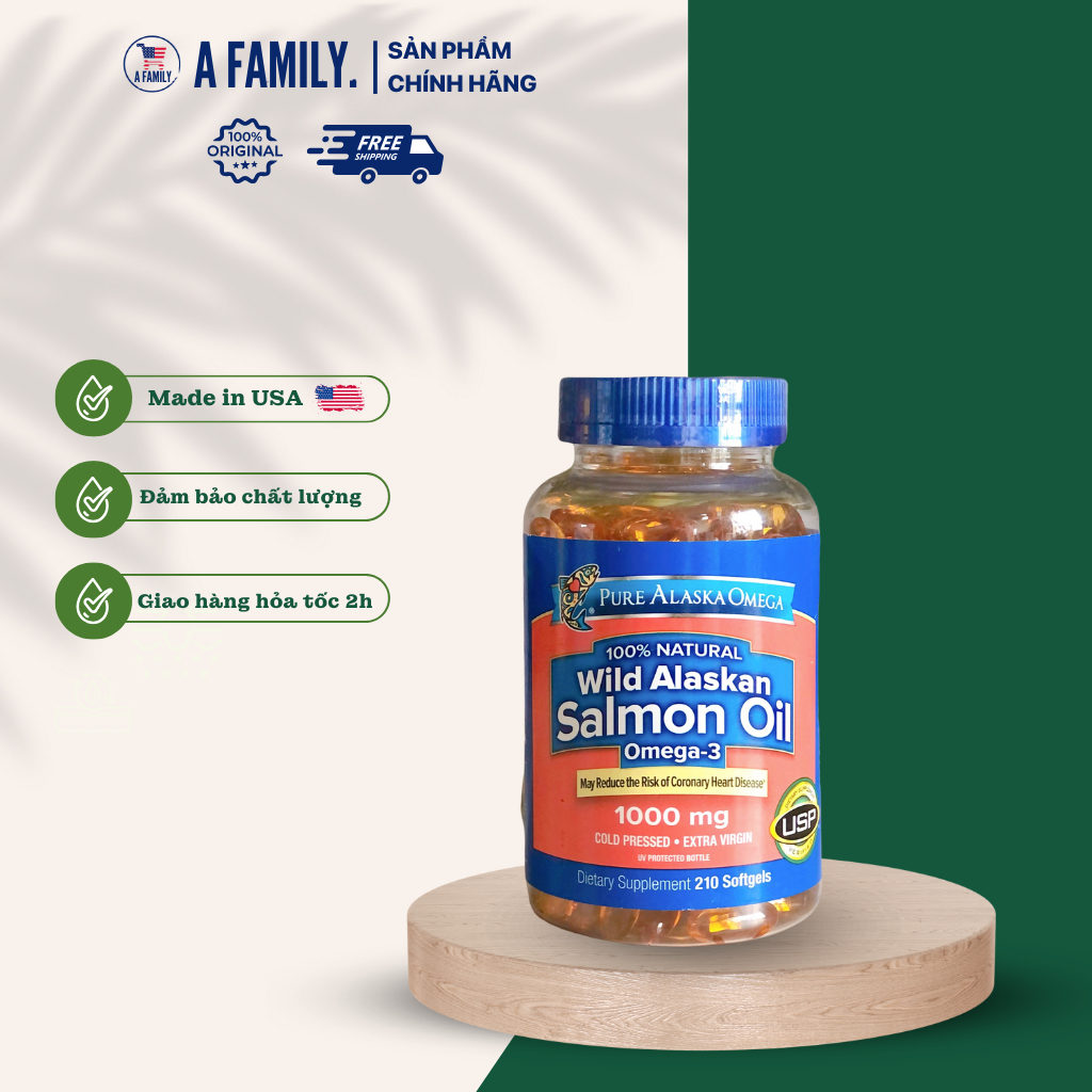 Pure Alaska Omega Wild Alaskan Salmon Oil Omega 3 210 Capsules - US ...