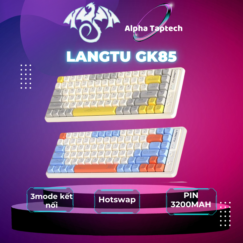 Leaven K840 hotswap transparent wired mechanical keyboard, 3 types of switches, LED rainbow ...